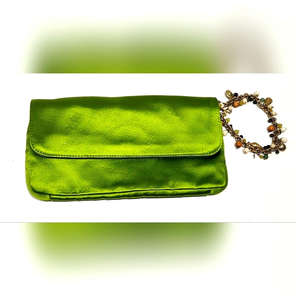 J. Crew | Bags | J Crew Chartreuselime Green Wristlet Clutch With ...